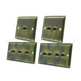 Slimline Antique Brass Toggle Switch - 10A 1G 2G 3G 4G 2 Way Dolly ...