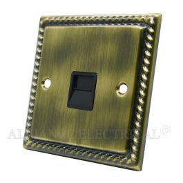 Georgian Antique Brass Telephone Master / Slave Socket - BT Phone Socket