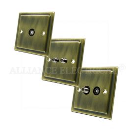 Victorian Antique Brass TV/ Sky Socket - Aerial Coaxial Female ...